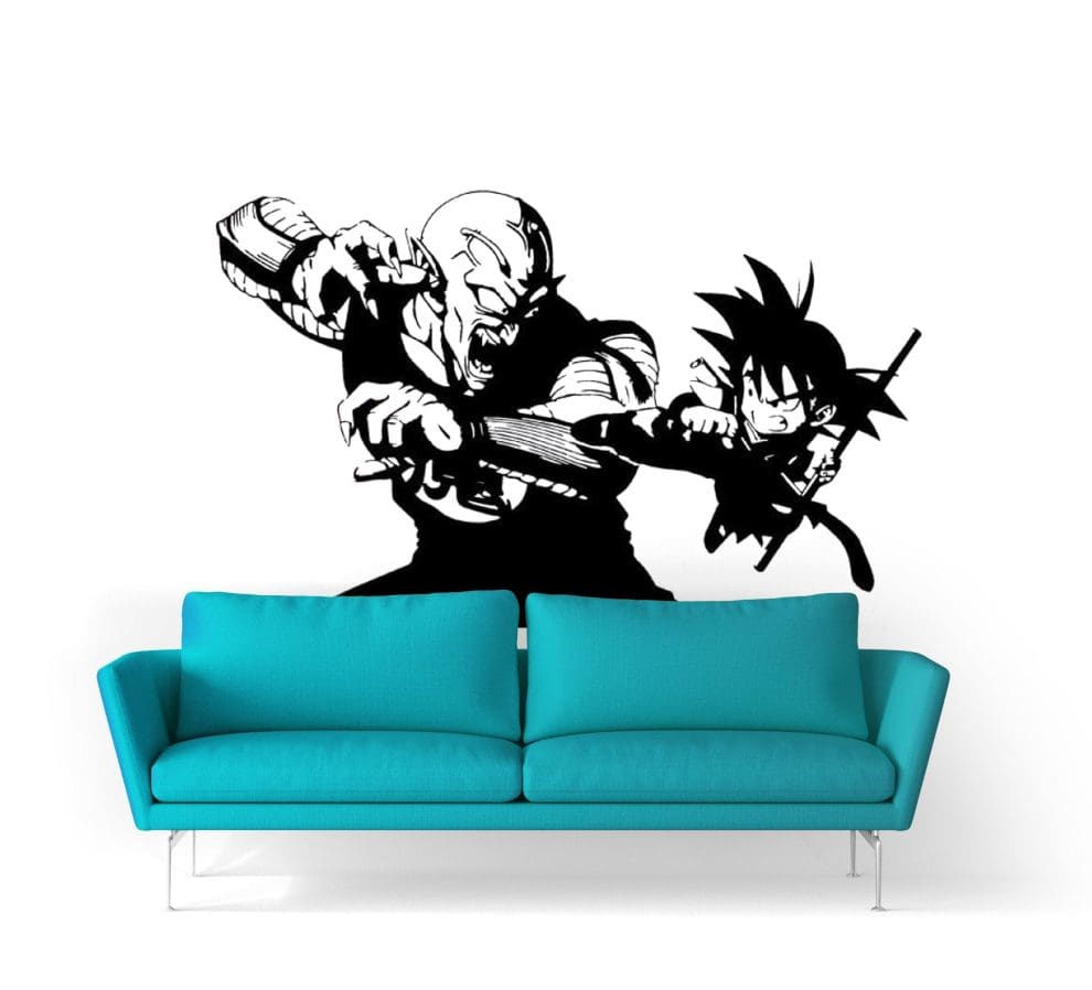 Stickers Dragon Ball Z Sticker Mural Dragon Ball Son Goku Avec Le ...